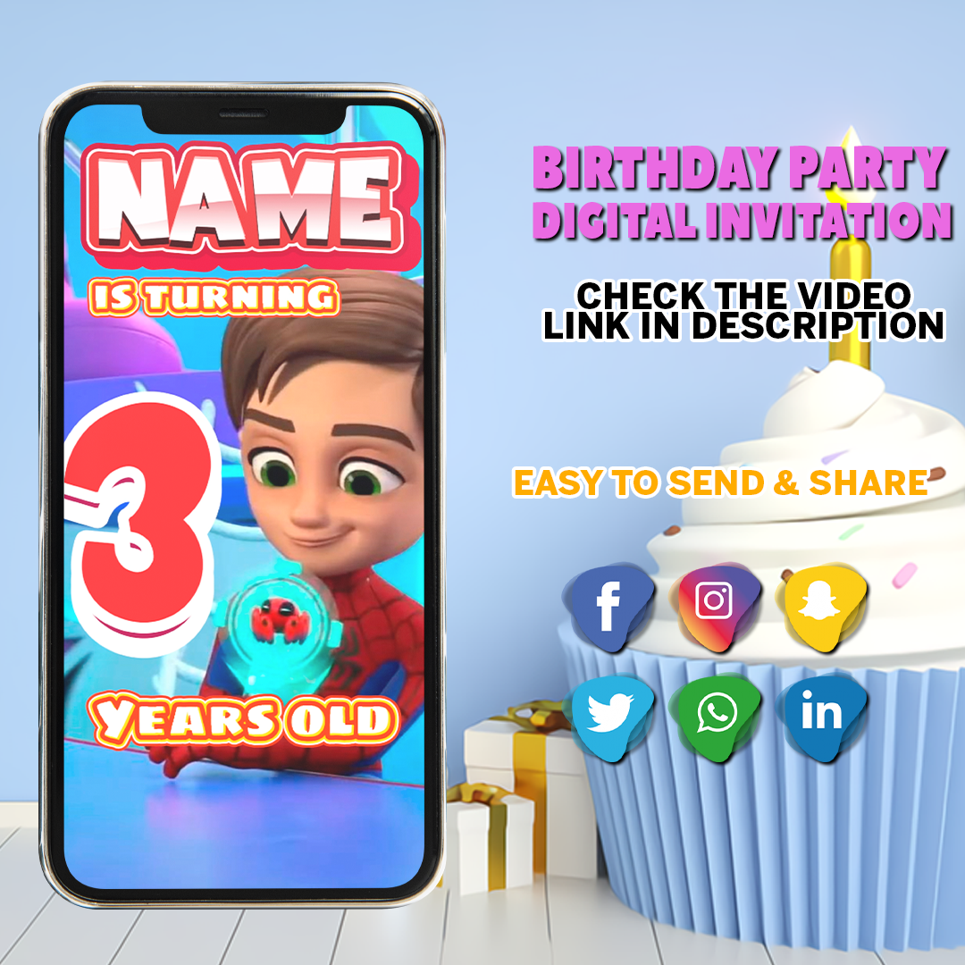 Spidey and his amazing friends Animated Digital Invitation f - Inspire ...