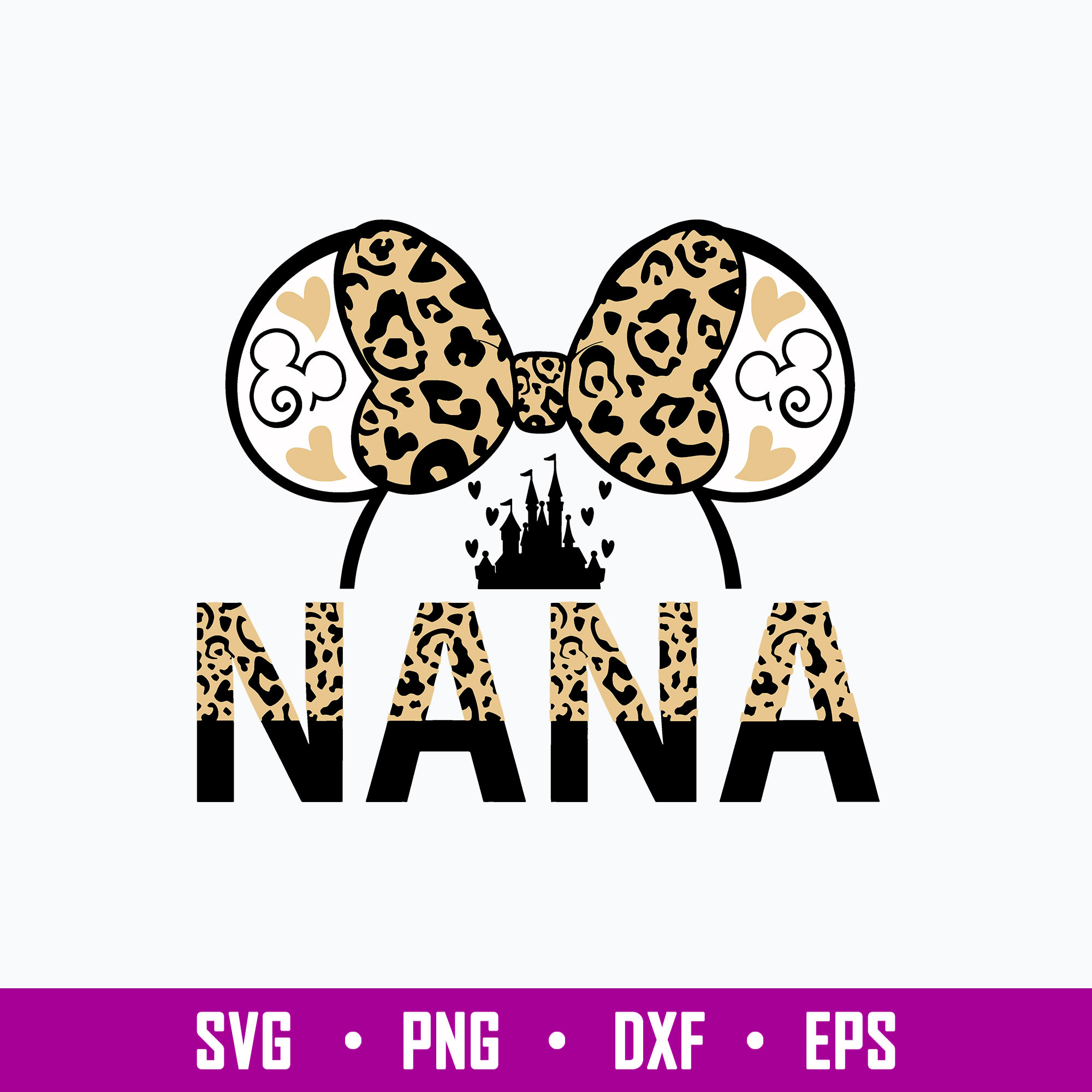 Mouse Nana Leopard Svg, Minie Mouse Svg, Disney Svg, Png Dxf | Inspire Uplift