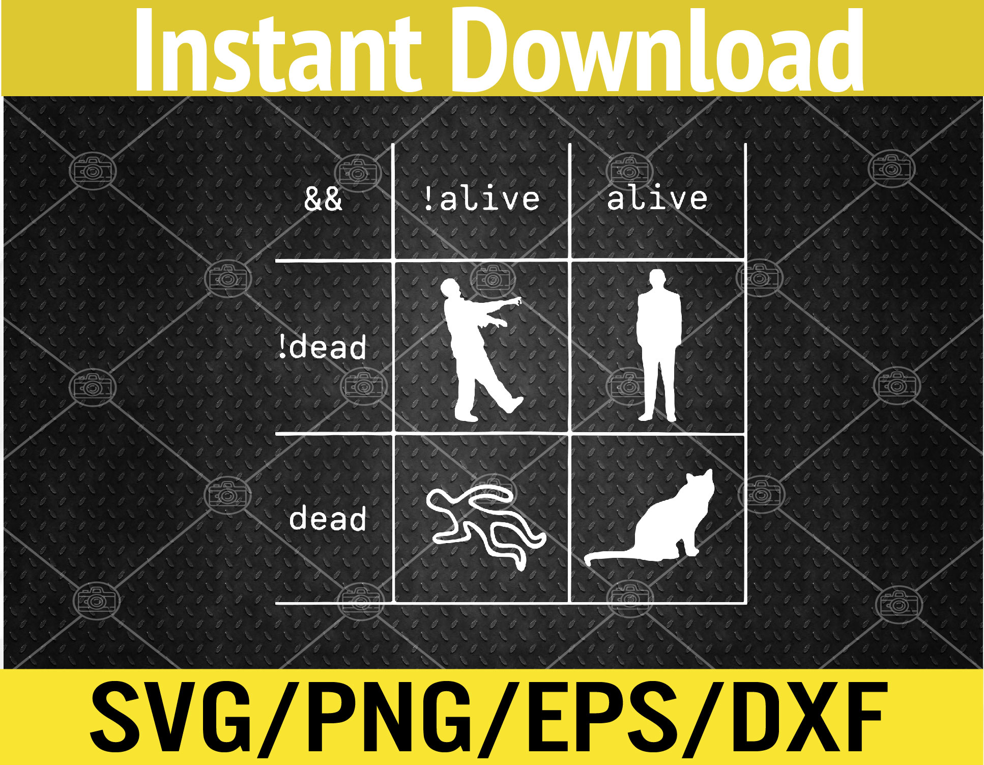 Boolean Logic Alive And Dead Funny Programmer Cat Svg Eps Inspire