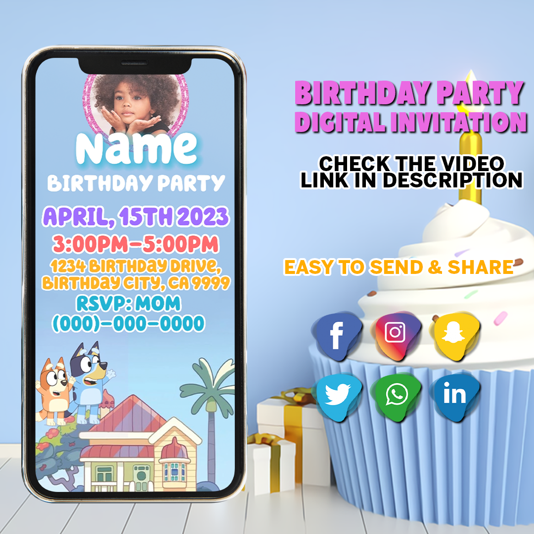 Animated Birthday invitation, birthday party invite, invitat | Inspire ...
