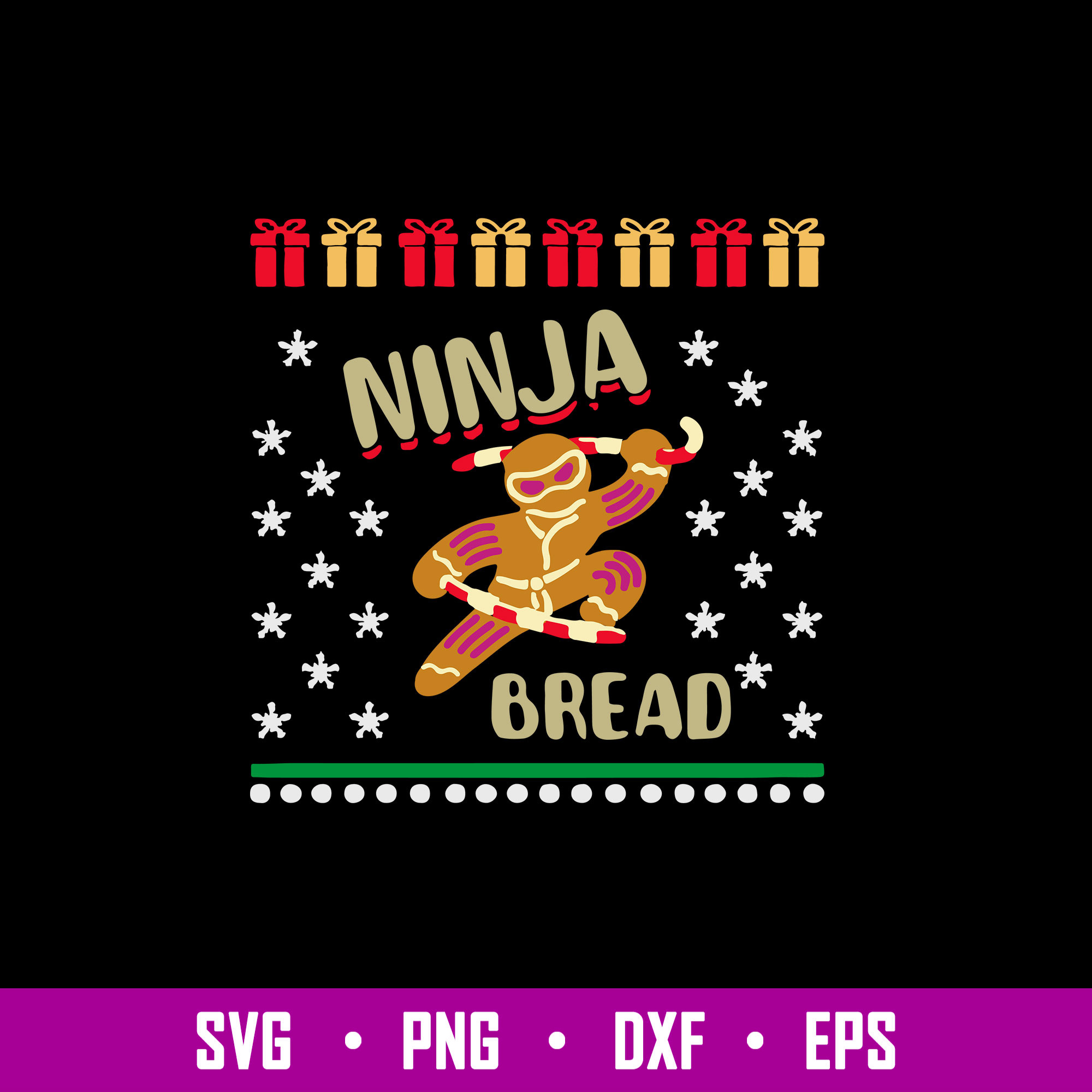 Ninjabread Man Gingerbread Ginjas X Mas Svg, Ninja Bread Svg | Inspire ...