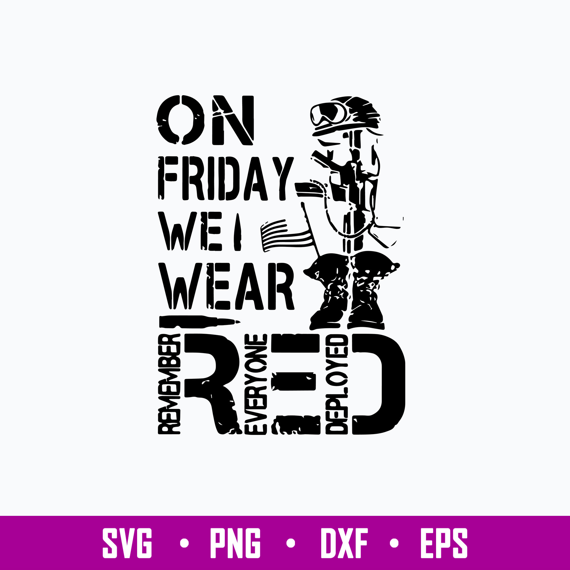 On Friday We Wear Red Svg, Png Dxf Eps File | Inspire Uplift