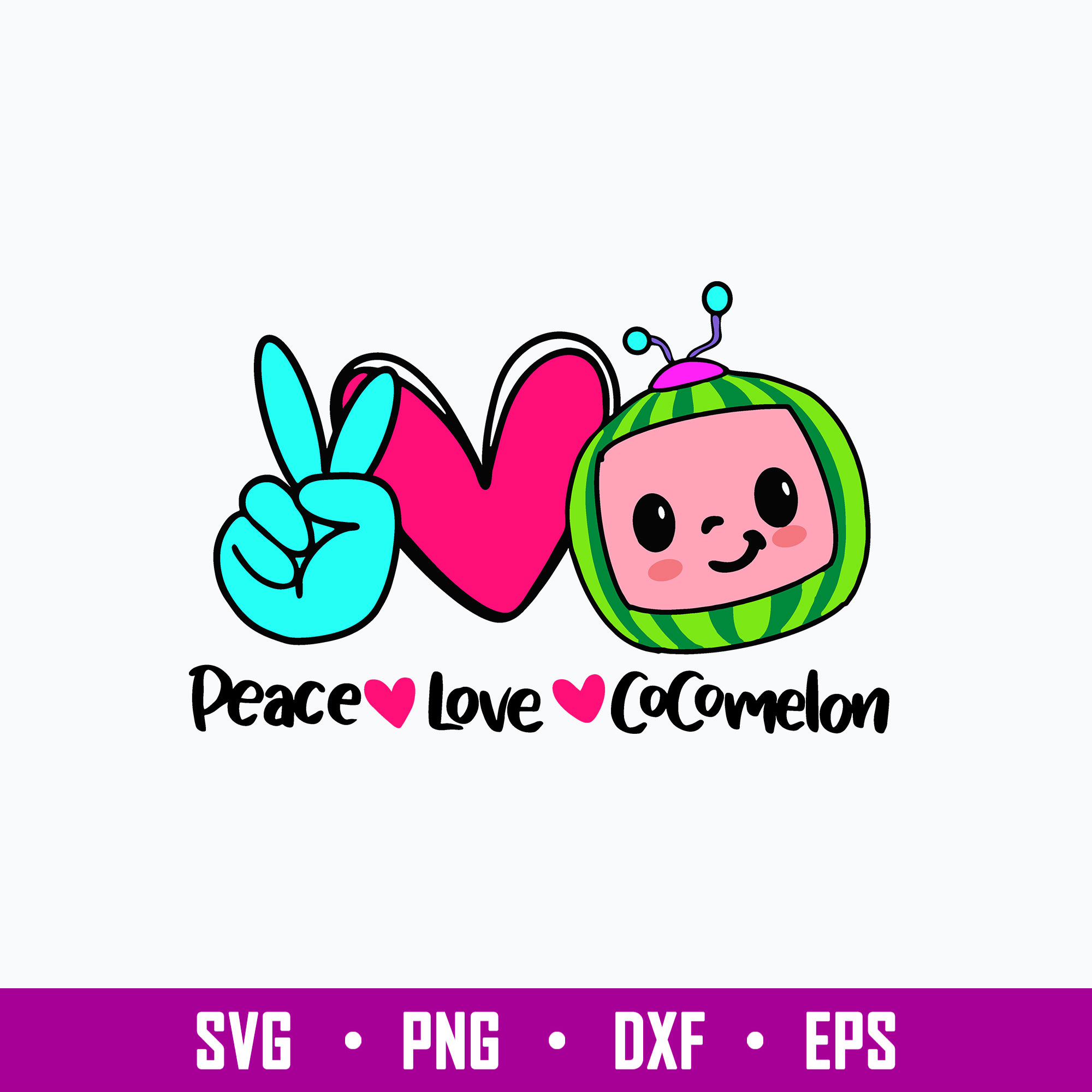 Peace Love Cocomelon Svg, Cocomelon Svg, Png Dxf Eps File - Inspire Uplift