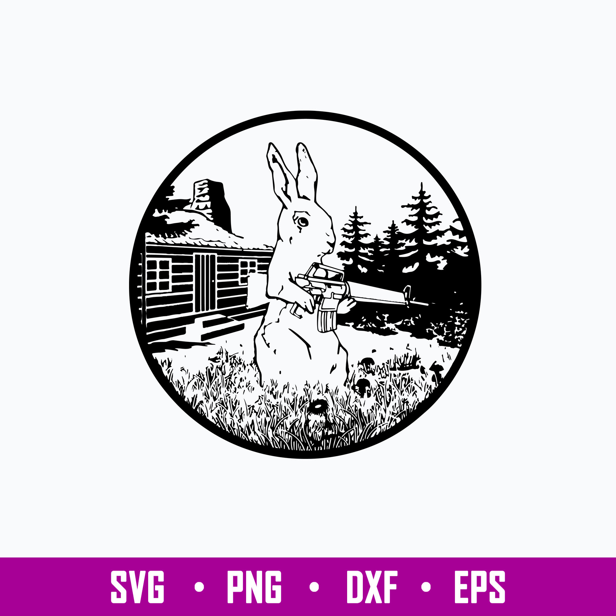 Rabbit Hunter Armed Bunny With Gun Svg, Rabbit Svg, Png Dxf | Inspire ...