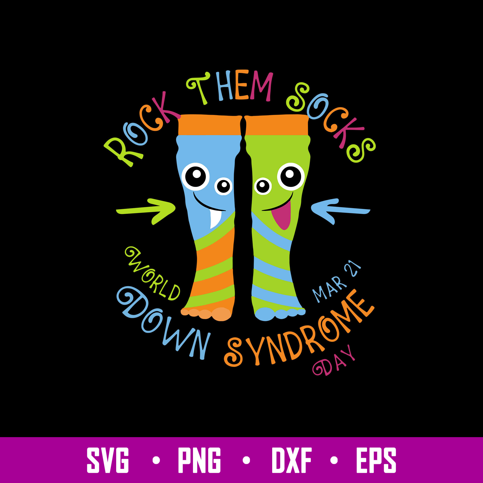 Rock Them Socks World Down Syndrome Awareness Day Svg, Png D | Inspire ...