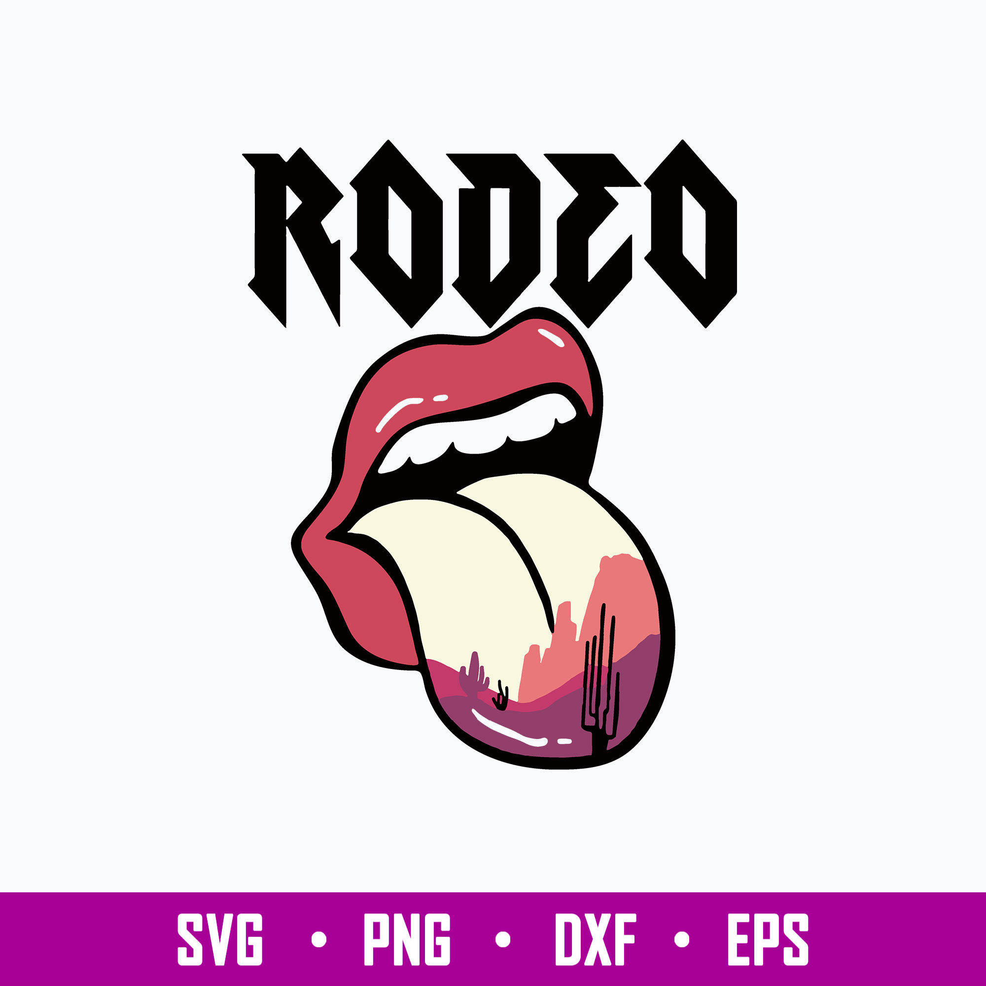 Rodeo Cactus Lips Tongue Svg, Tongue Svg, Png Dxf Eps FIle | Inspire Uplift