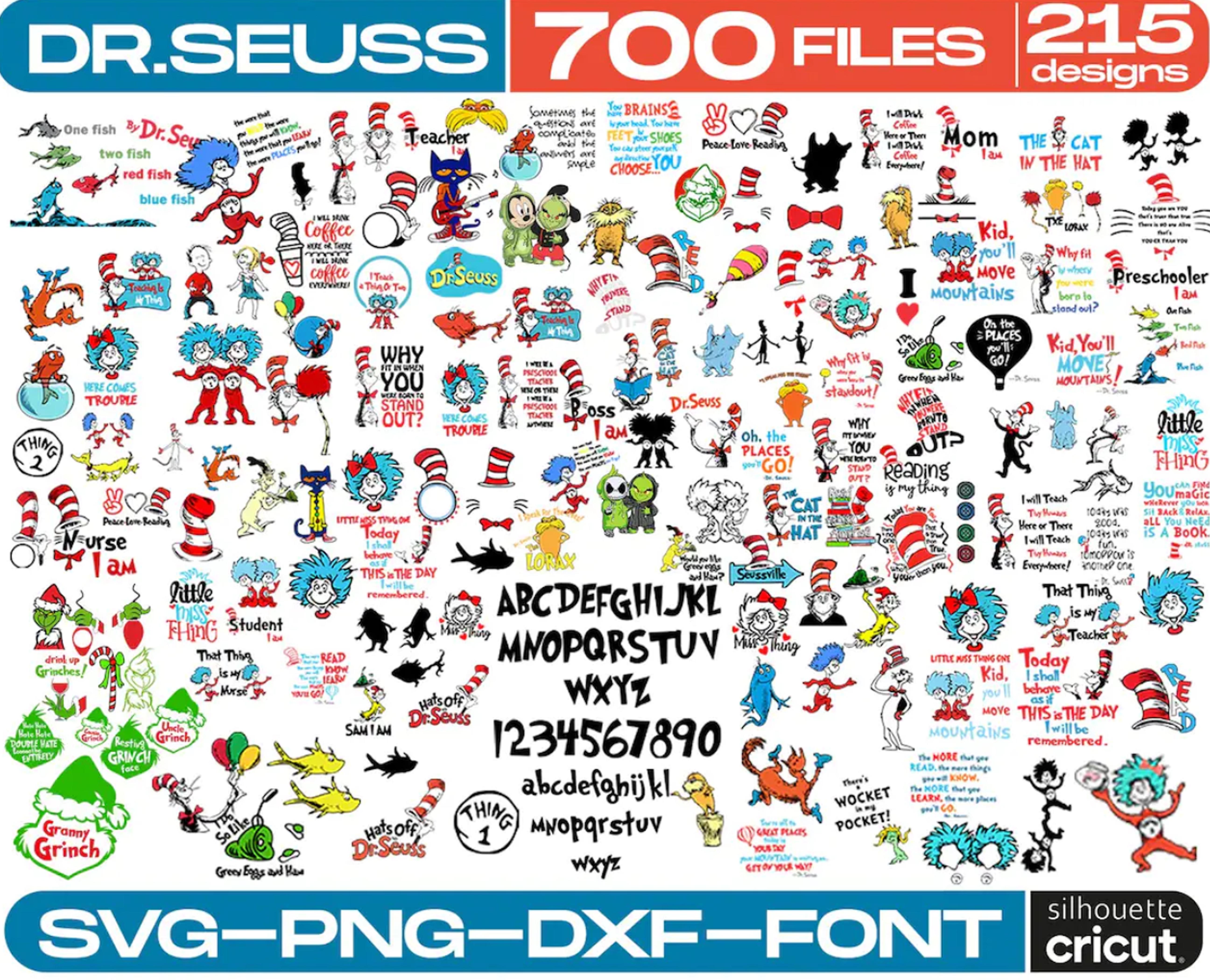 Dr seuss svg,Mega svg bundle,Cricut svg files,cut files,silh - Inspire ...