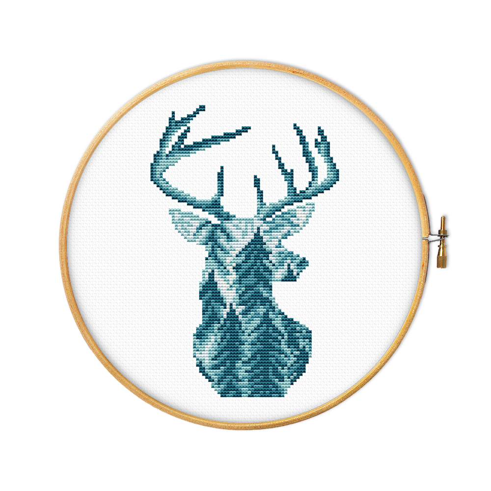 Wild forest deer - cross stitch pattern | Inspire Uplift