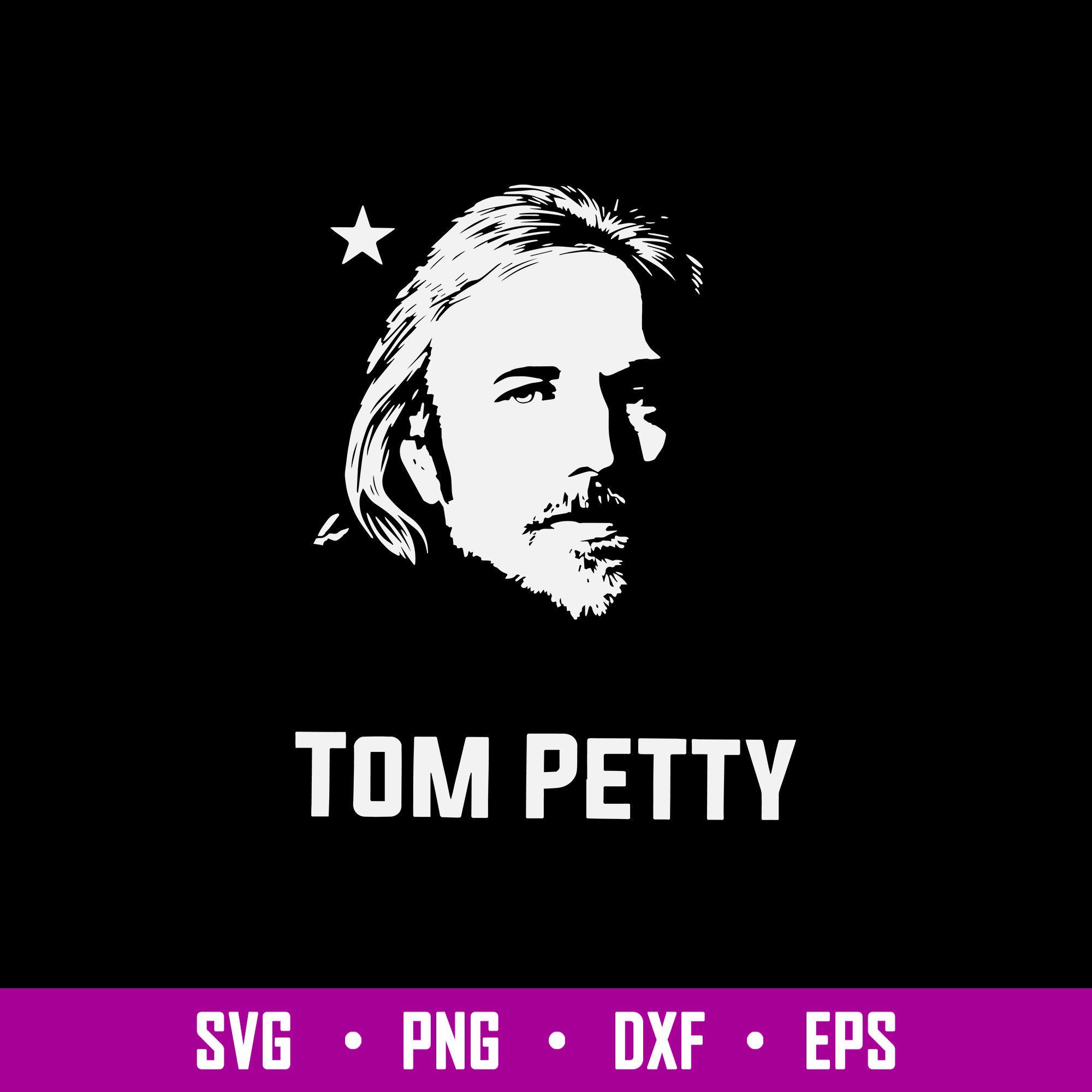Tom Petty Half Face Svg, Tom Petty Svg, Png Dxf Eps File | Inspire Uplift