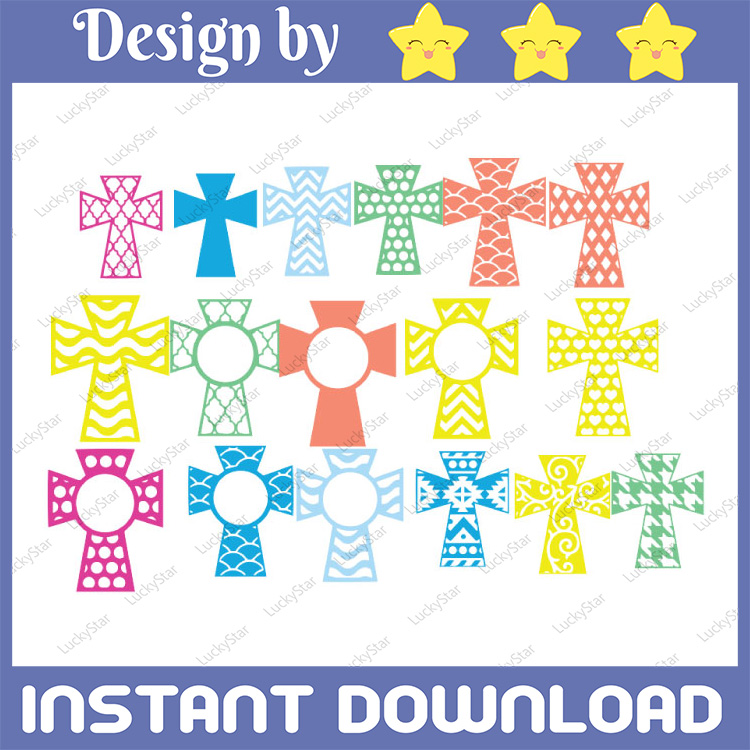 Monogram Cross Bundle Svg Monogram Cut Files Cricut Silhouet | Inspire ...