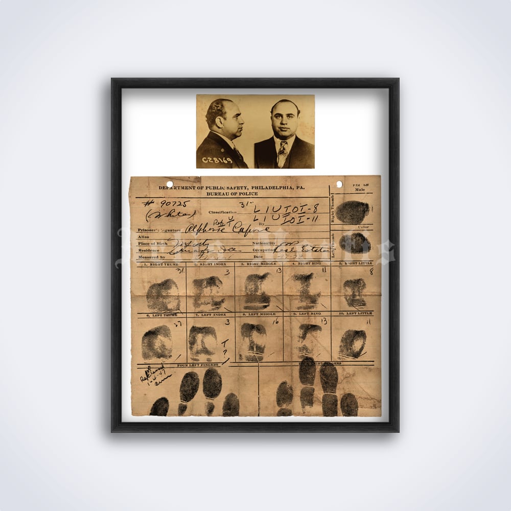 Al Capone Scarface fingerprints and mugshot crime gangster p - Inspire ...