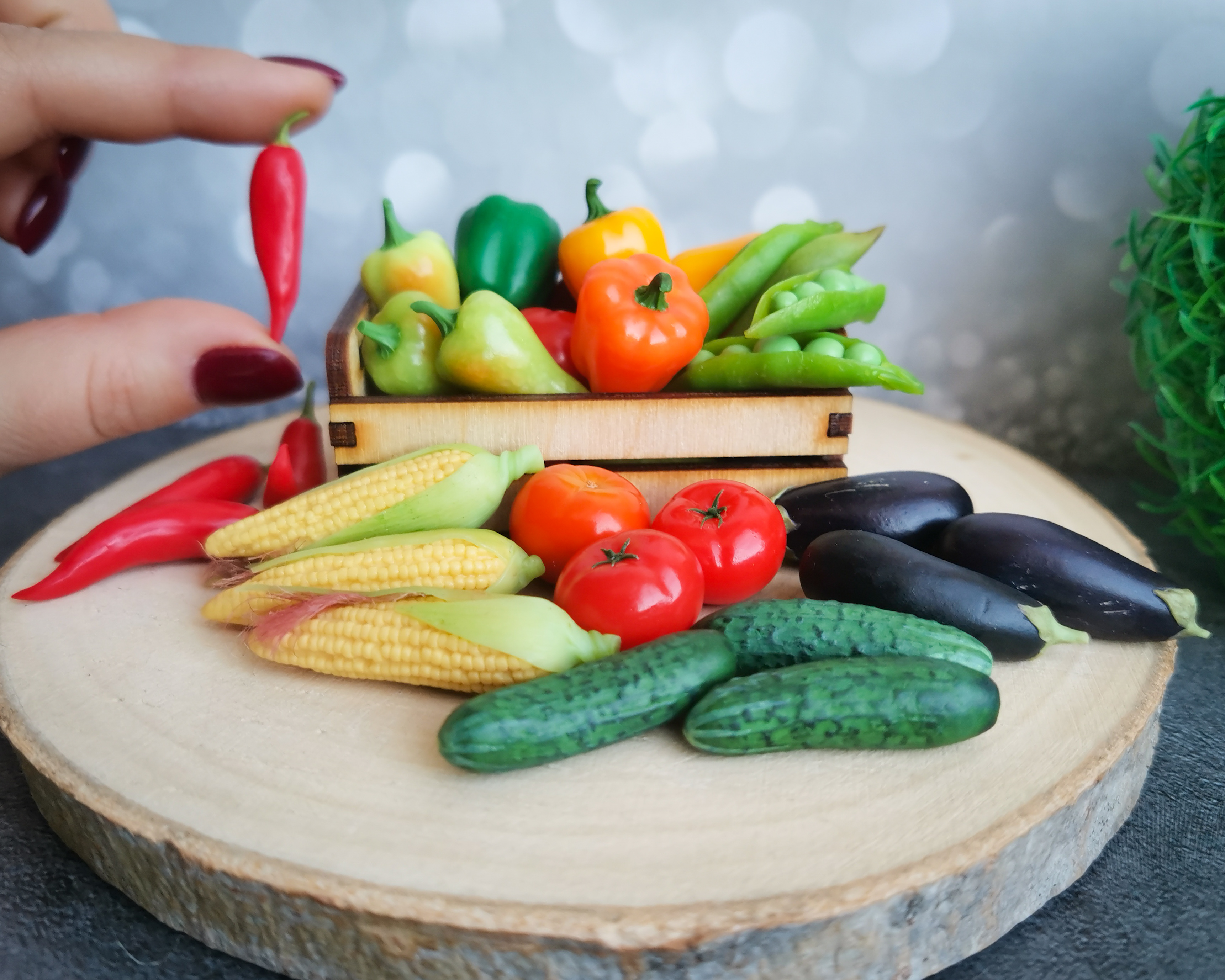 Miniature vegetables: tomato, cucumber, eggplant, pepper - Inspire Uplift