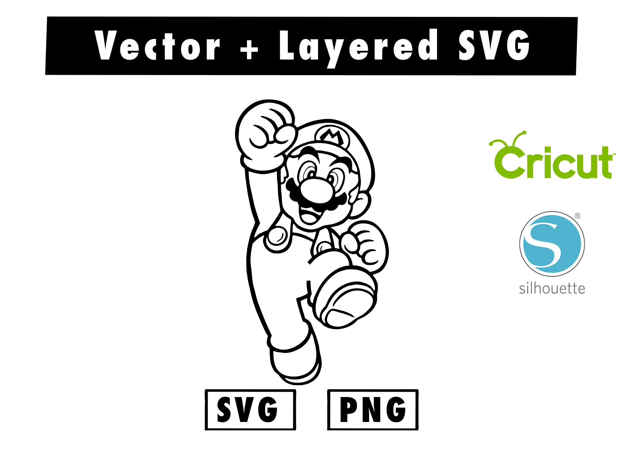 super mario svg, png files for cricut machine , anime svg , | Inspire ...