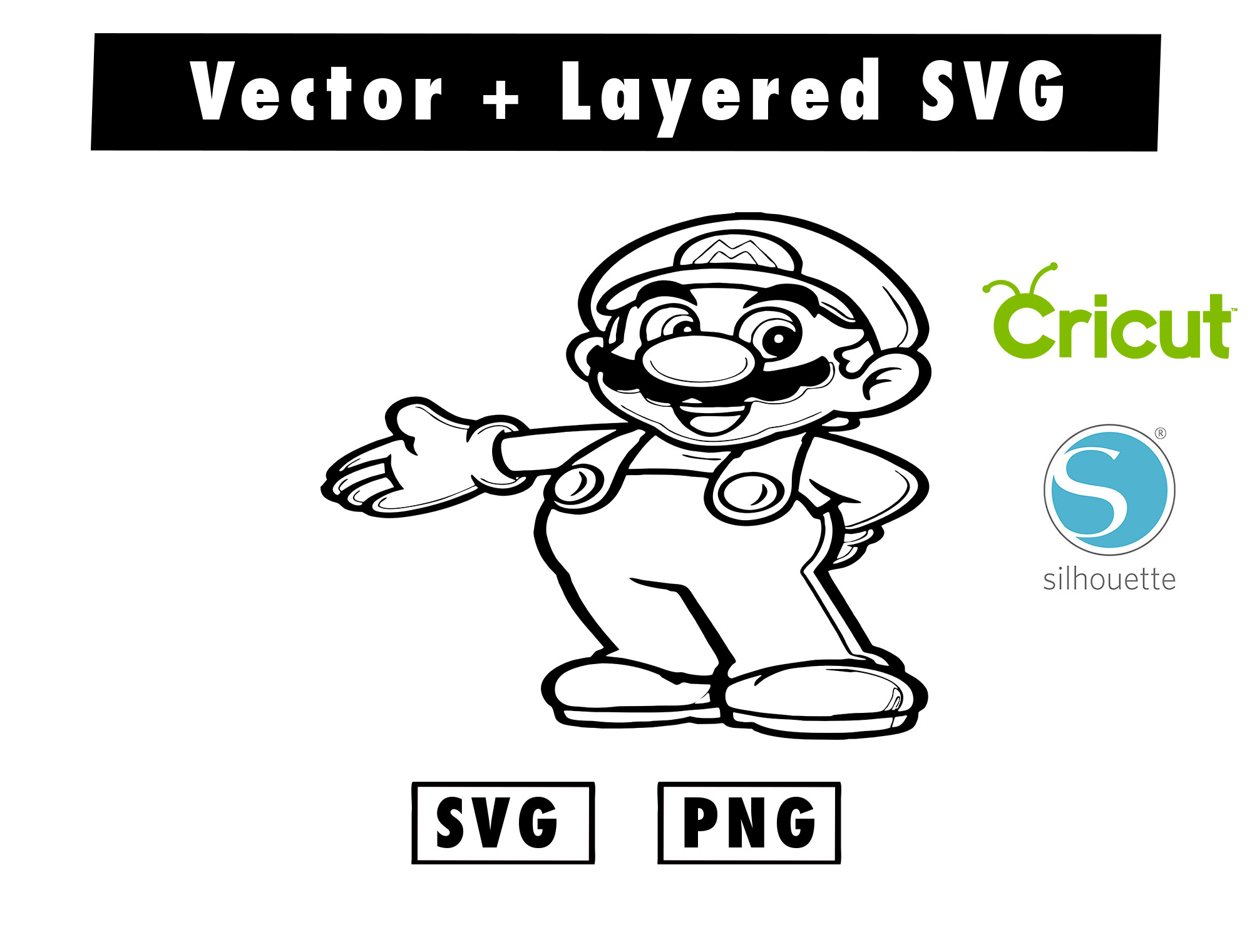 super mario svg, png files for cricut machine , anime svg , - Inspire ...