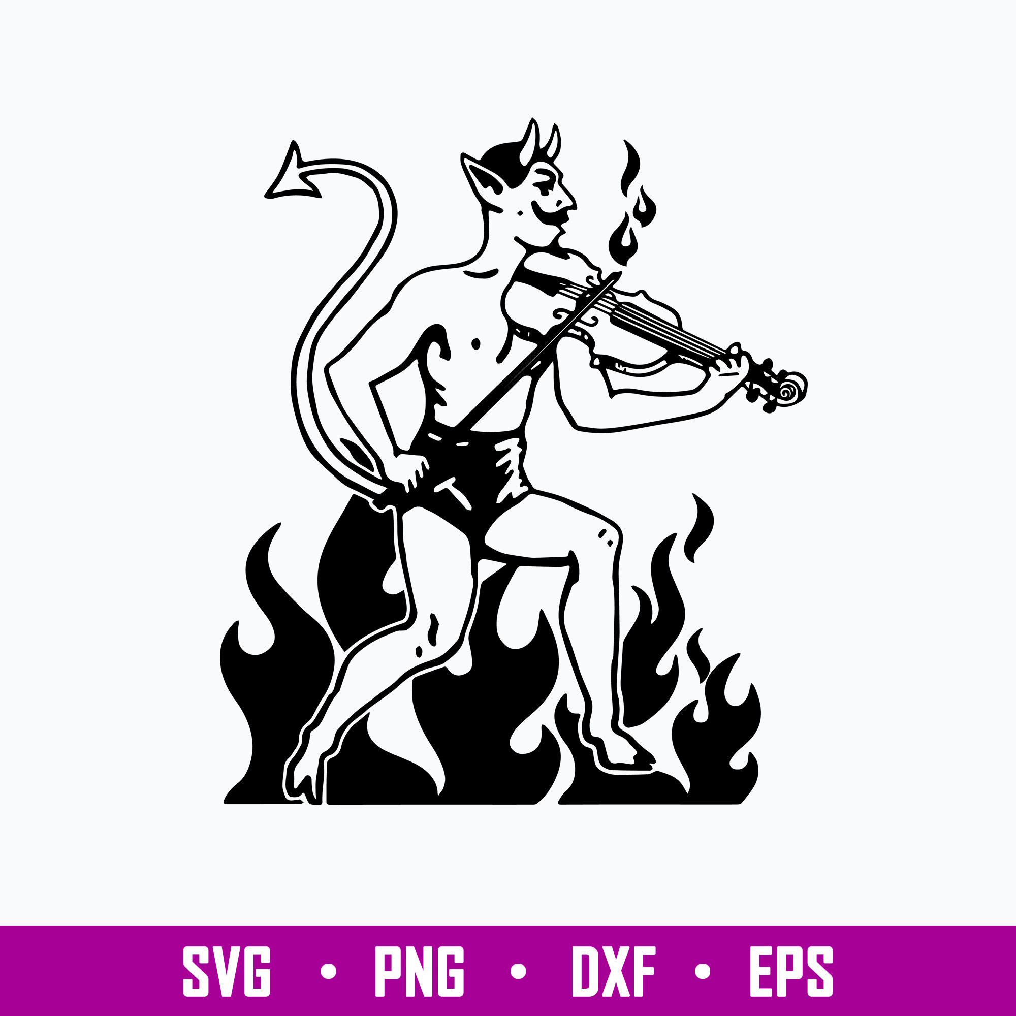 Devil Playing Fiddle Svg, Devil Svg, Png Dxf Eps File | Inspire Uplift
