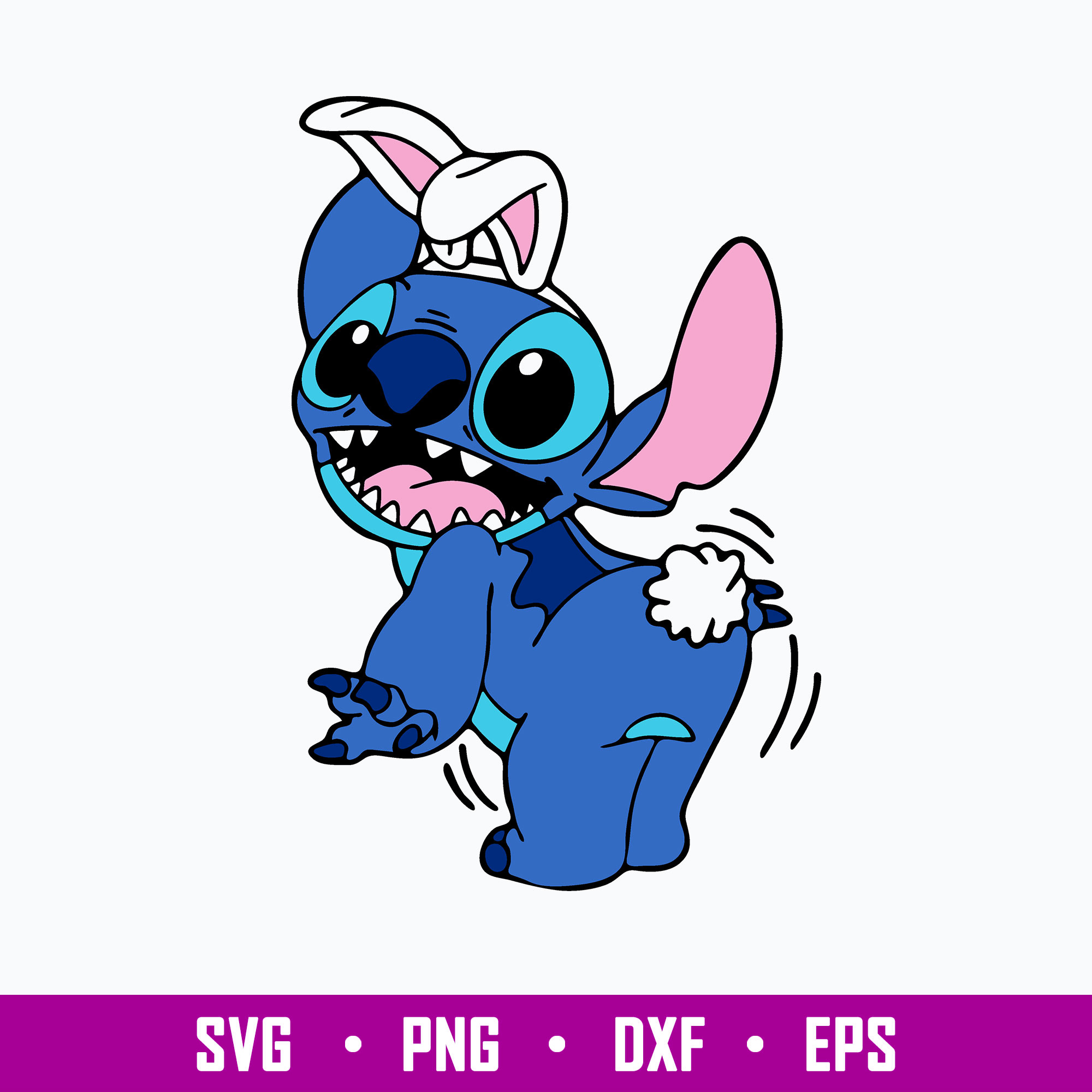 Easter Bunny Stitch Svg, Stich Svg, Cartoon Svg, Png Dxf Eps | Inspire ...