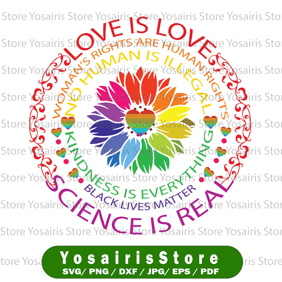 LGBT Pride Flower Rainbow Svg, Black Lives Matter Science Sv | Inspire ...
