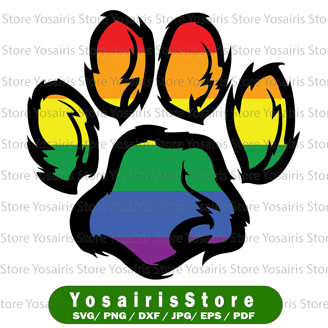 LGBT Ally Furry Pride Svg, Rainbow Dog Paw Svg, Gay Svg, Lgb | Inspire ...