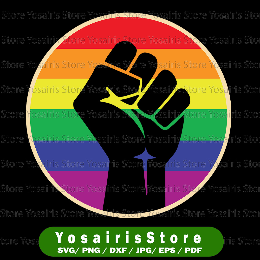 Resist Fist Svg, Rainbow Lesbian Svg, Gay LGBT Strength Powe - Inspire ...