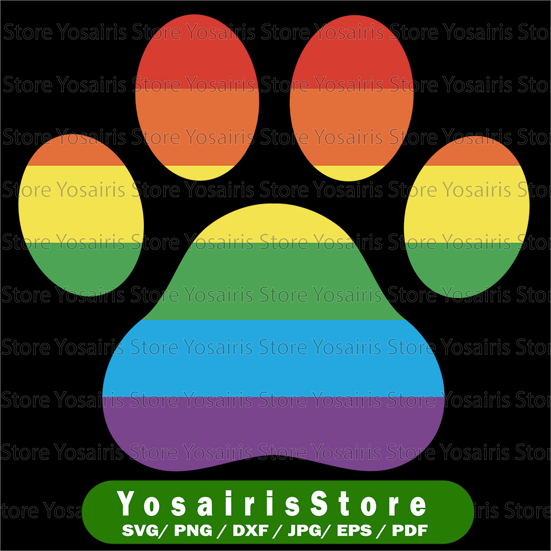 Dog Paw Svg, Funny Pride Svg, Rainbow Flag, LGBT Month | Inspire Uplift