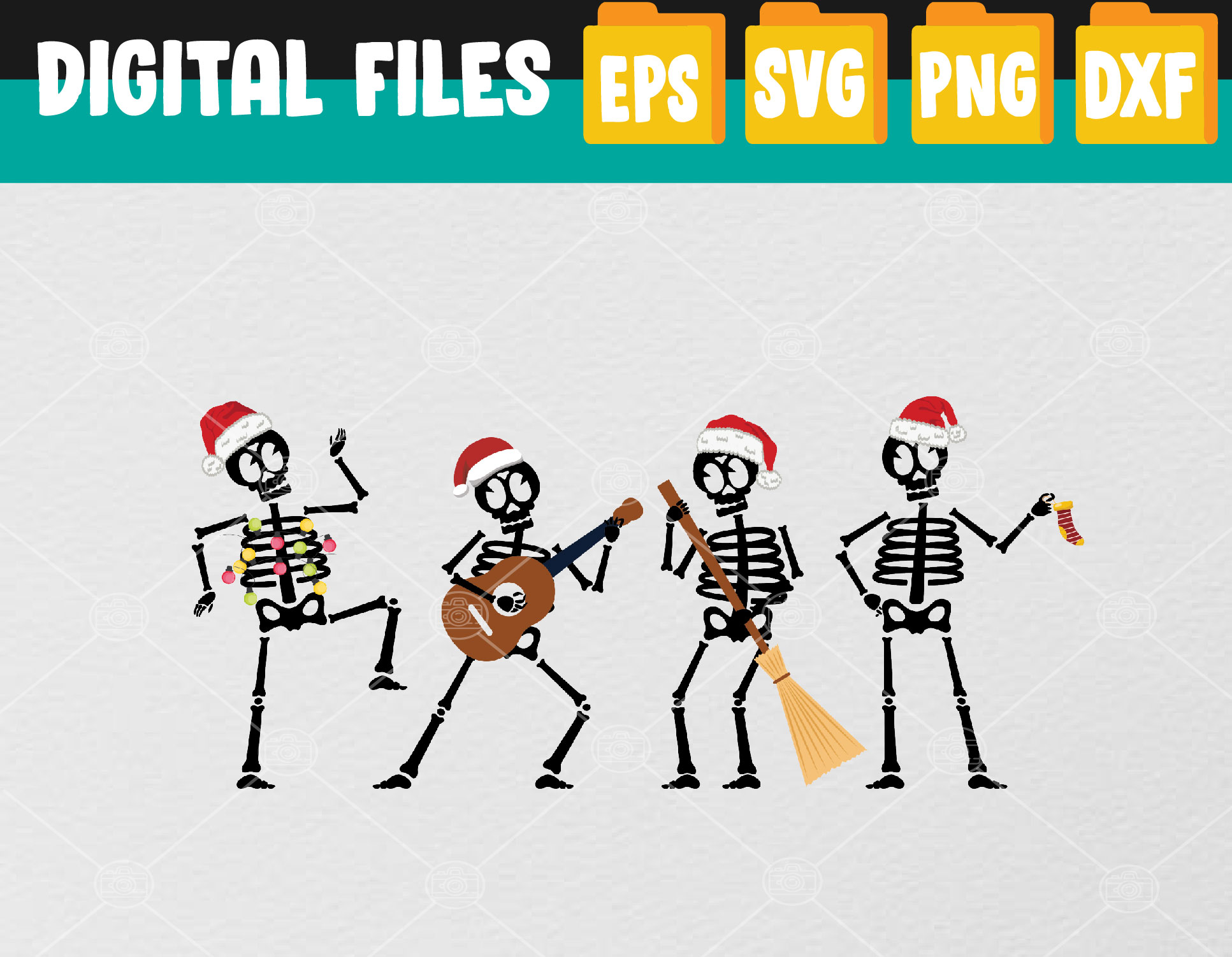 Dancing Christmas Skellies PNG, cute dancing christmas skele - Inspire ...