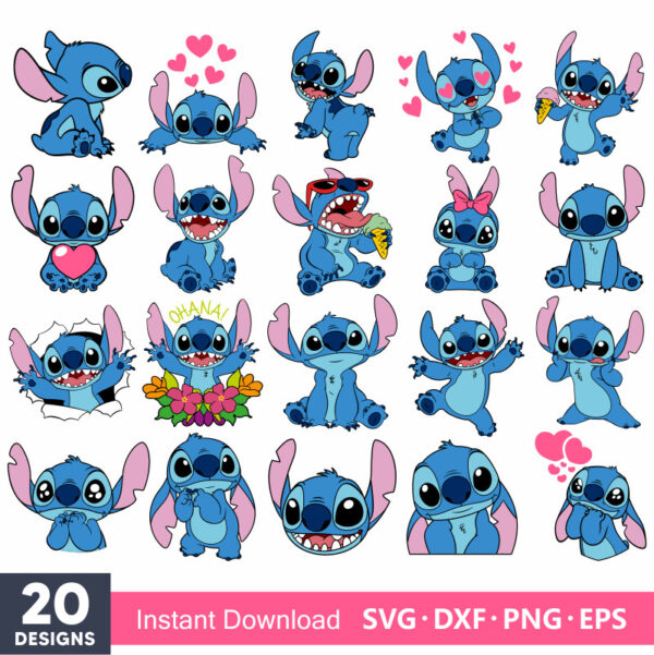 Stitch Svg Bundle, Stitch Valentines Day Bundle Svg, Layered | Inspire ...