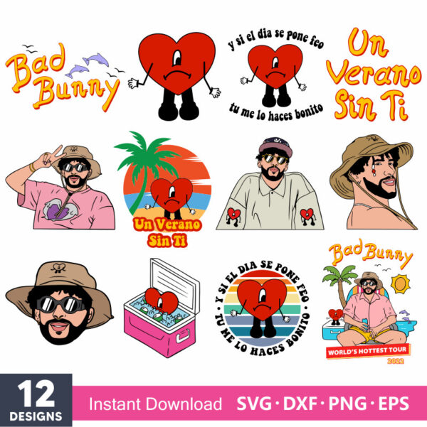 Bad Bunny Bundle SVG, Bad Bunny SVG, Bad Bunny Head, Bundle | Inspire ...