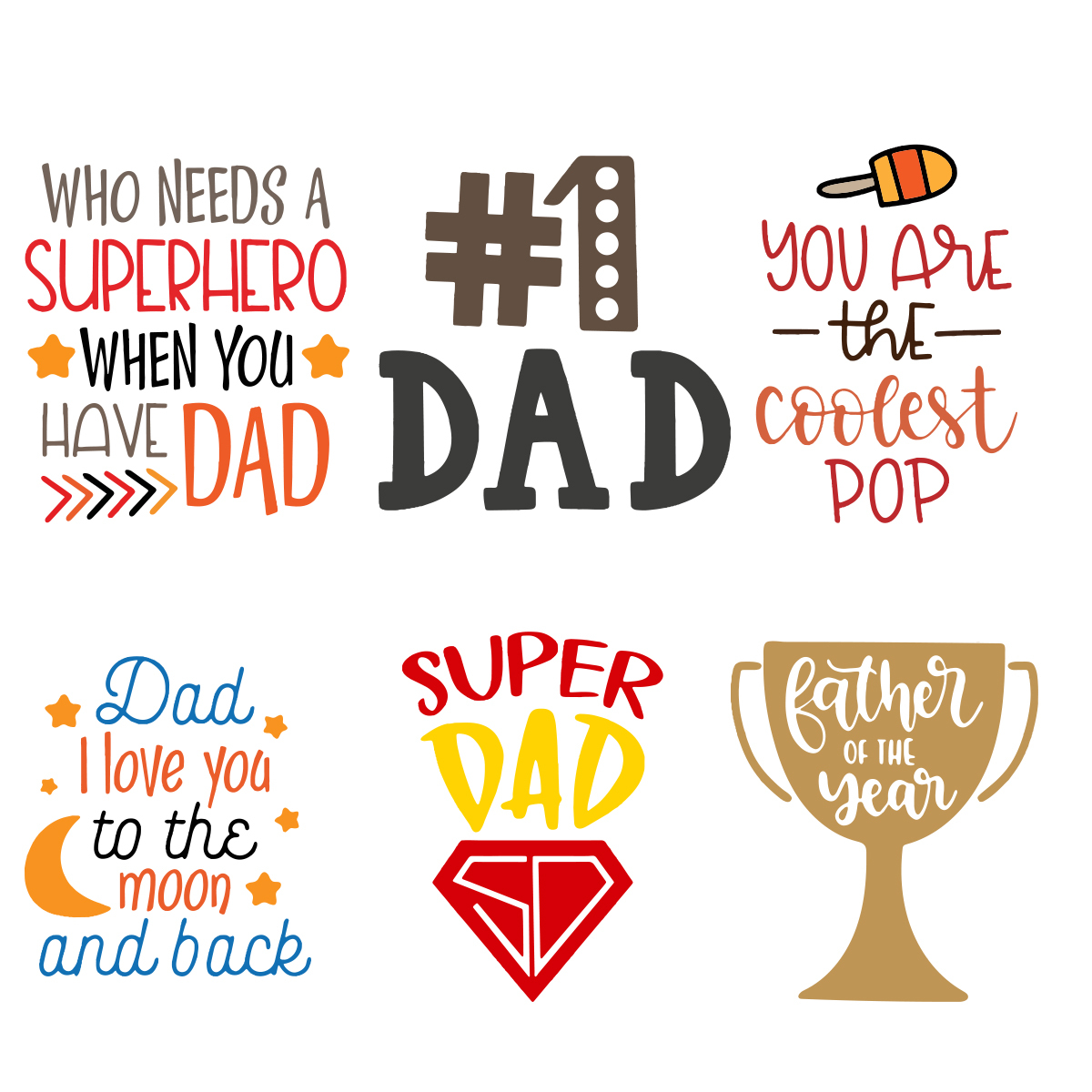Super Dad Fathers Day Bundle File Svg, Fathers Day Svg, Supe | Inspire ...