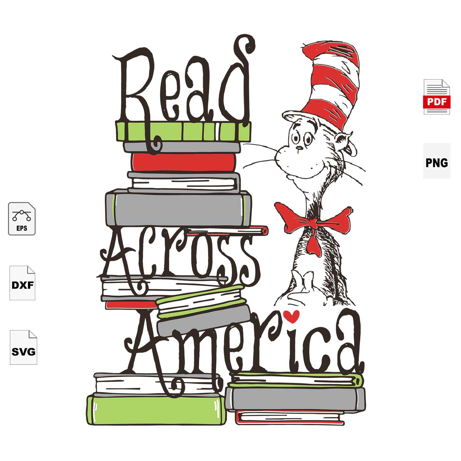 Read Across America, Dr Seuss Svg, Reading Day Svg, Dr Seuss | Inspire ...