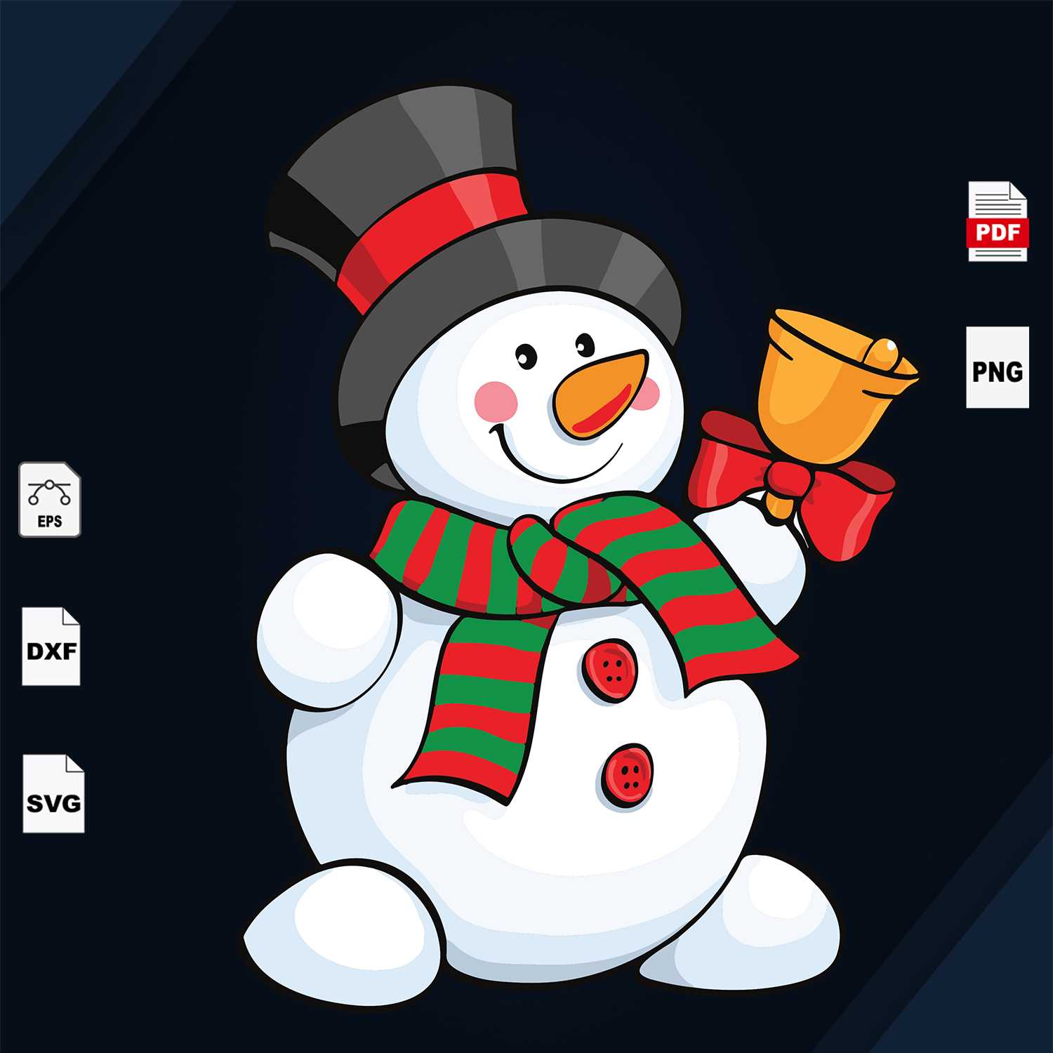Snowman With Bell, Christmas Svg, Snowman Svg, Christmas Sno - Inspire ...