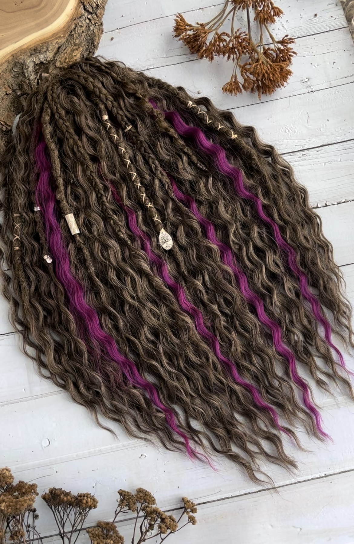 wavy dreads brown dreadlocks double ended | Inspire Uplift