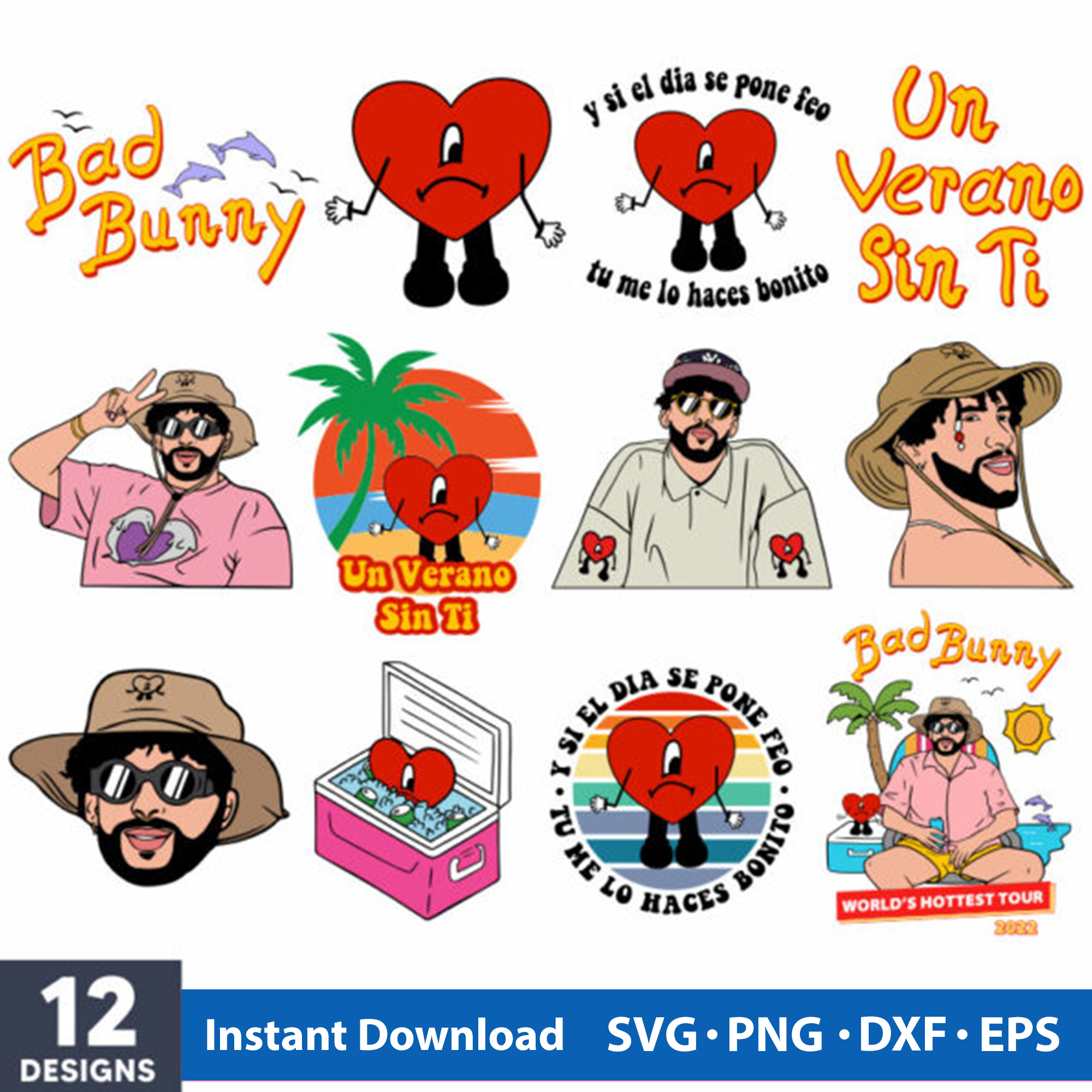 Bad Bunny Bundle Svg, Bad Bunny Svg, Bad Bunny Rapper Svg, B - Inspire ...