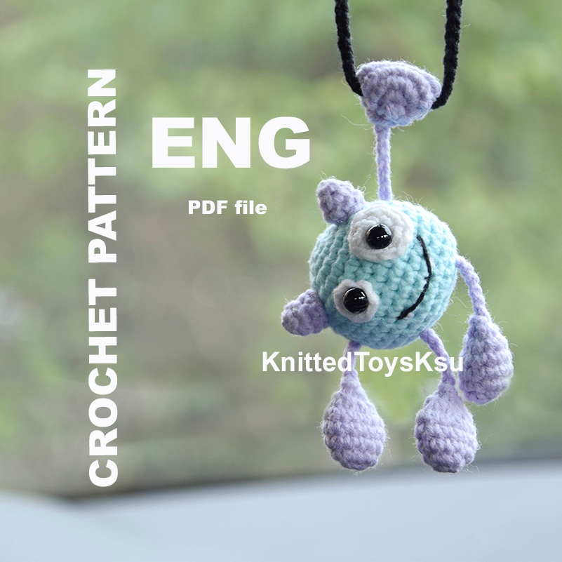 car charm crochet pattern, halloween monster lover gift amig | Inspire ...