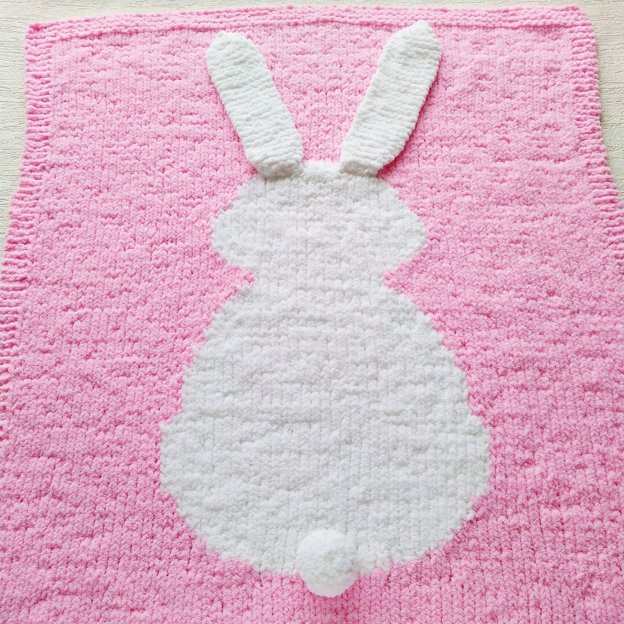 Bunny blanket knitting pattern Chenille baby blanket pattern - Inspire ...
