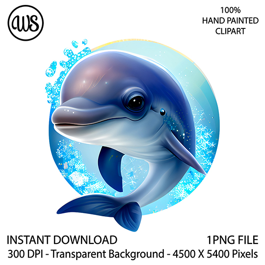 Cute Dolphin Clipart. Dolphin Sublimation Clip Art. Dolphin | Inspire ...