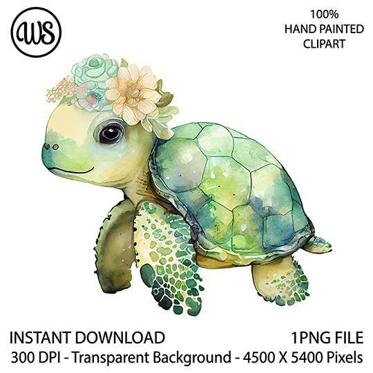 Cute Turtle Clipart. Sea Turtle Sublimation Clipart. Ocean T - Inspire ...