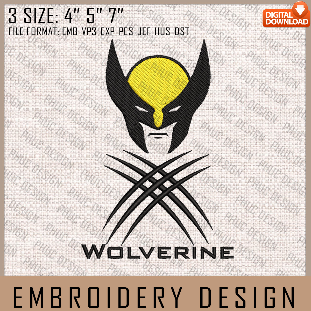 Wolverine Embroidery Files, Marvel Comics, Movie Inspired Em | Inspire ...