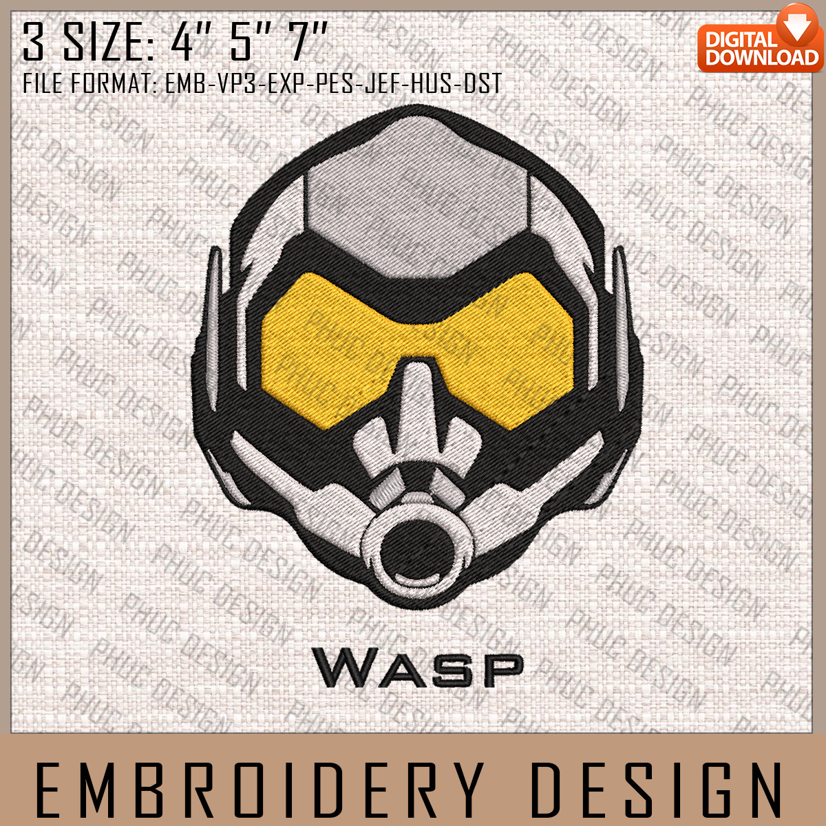 Wasp Embroidery Files, Marvel Comics, Movie Inspired Embroid - Inspire ...