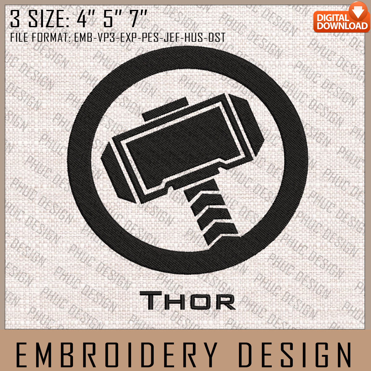 Thor Embroidery Files, Marvel Comics, Movie Inspired Embroid - Inspire ...