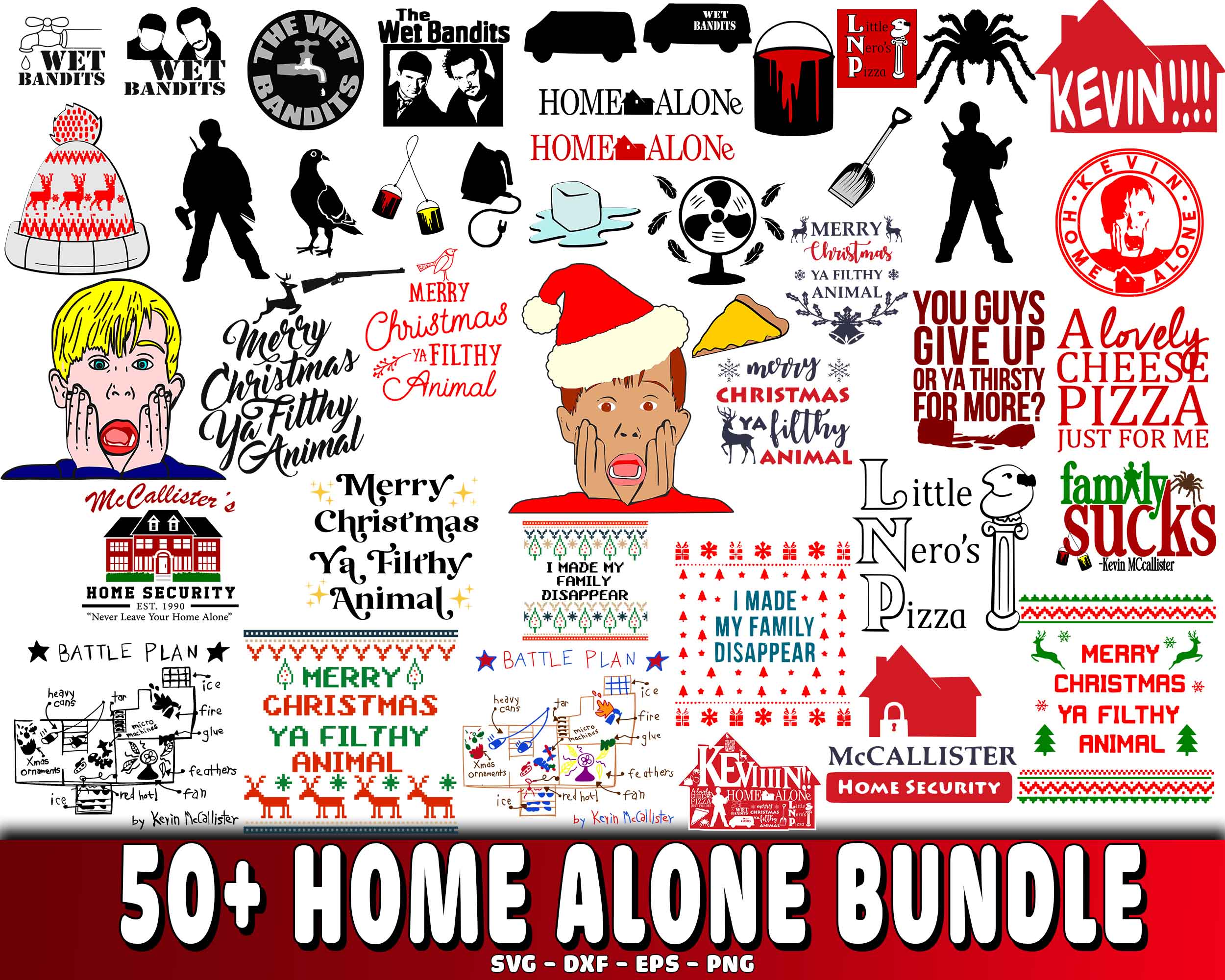 50 file HOME ALONE bundle SVG, home alone bundle svg eps png | Inspire ...