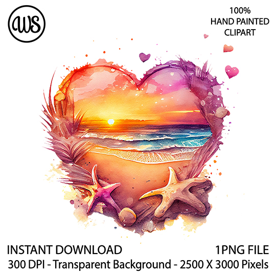 Retro Beach Sunset Clipart. Summer Clipart. Summer Sublimati | Inspire ...