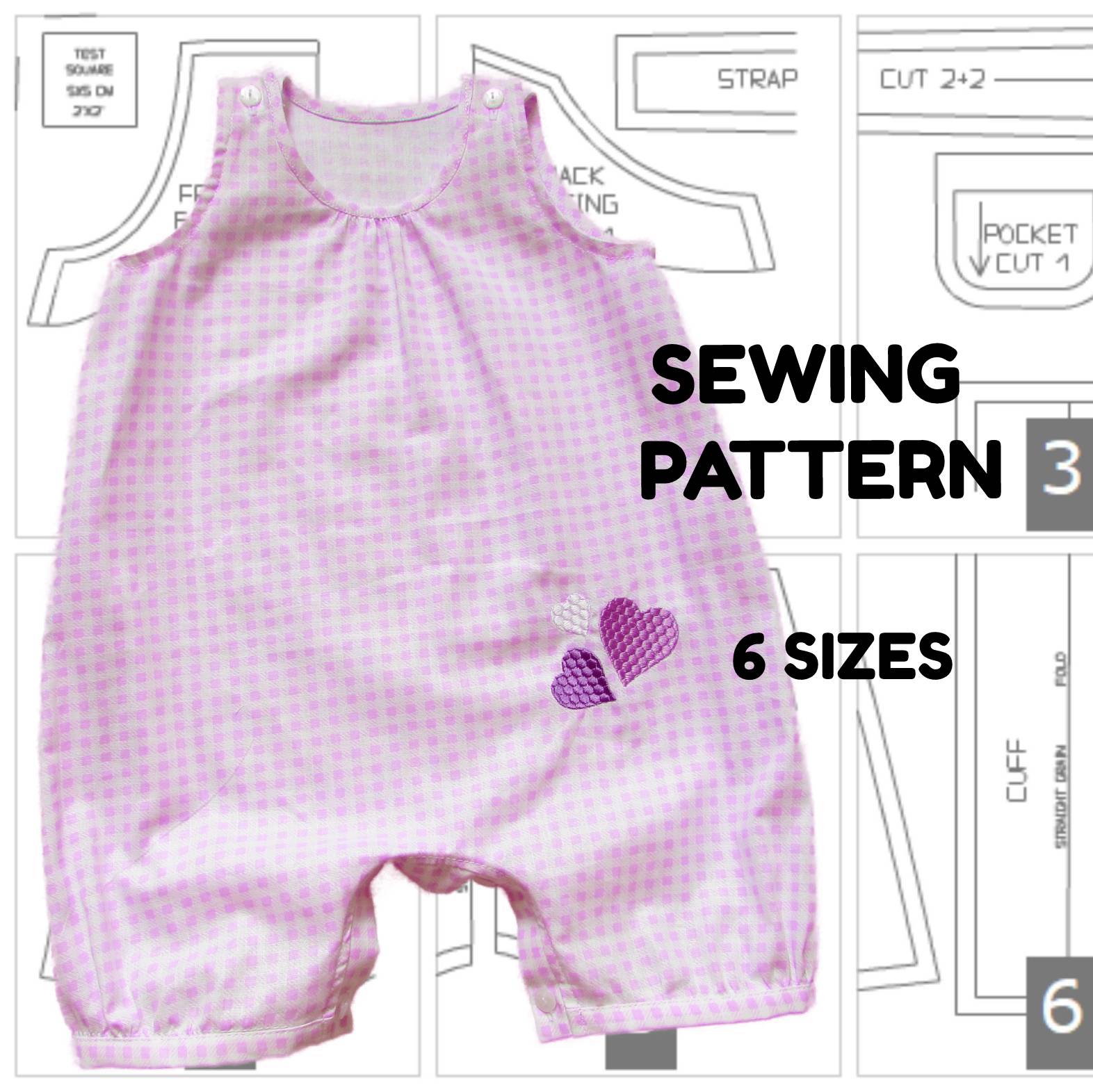 Overalls for children pdf pattern for child to fit from 3 mo - Inspire ...