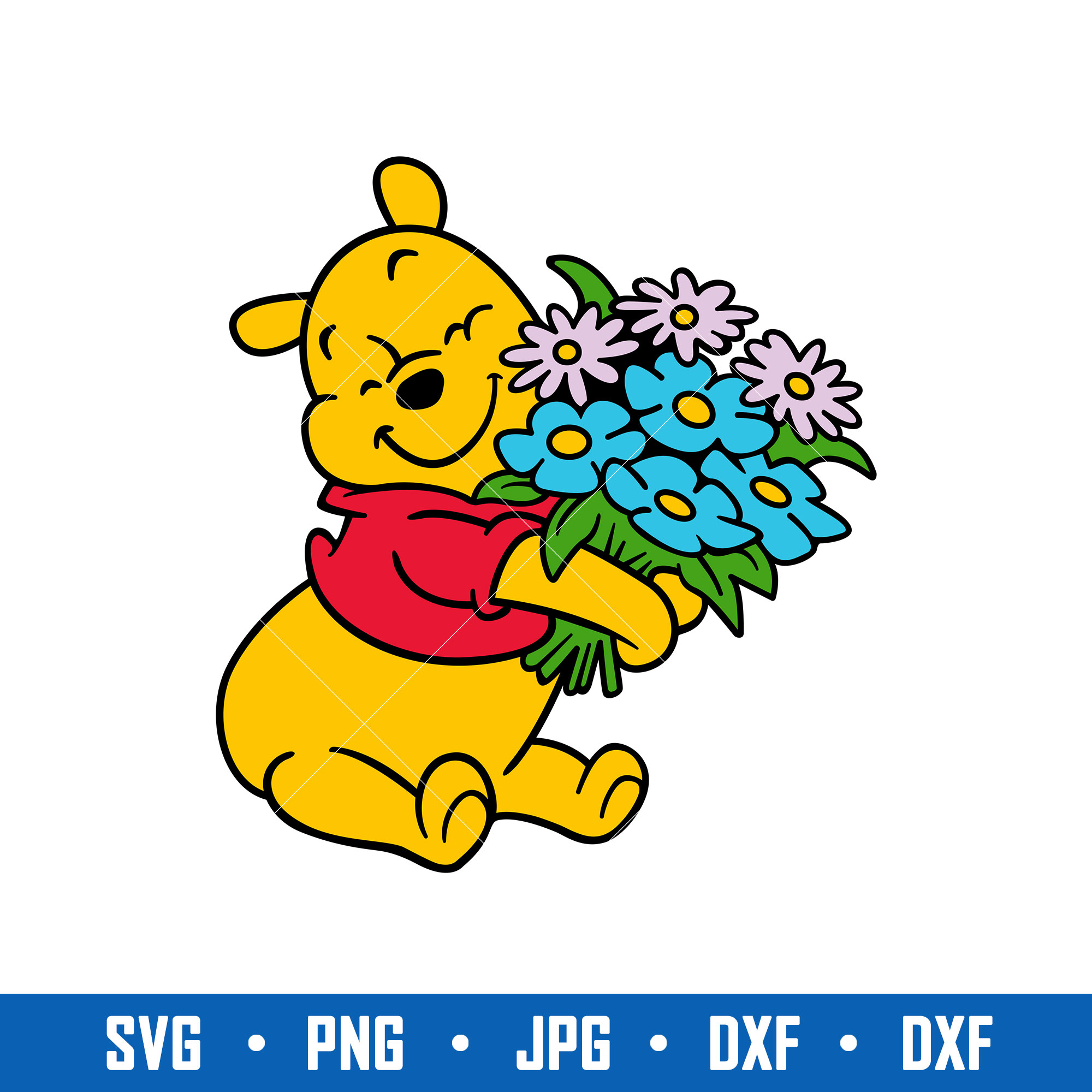 Winnie The Pooh Flowers Svg, Sunflower Pooh Bear Svg, Pooh B | Inspire ...