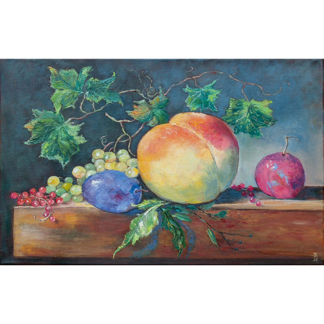 Peach Painting Fruits Original Art Impressionist Still Life - Inspire ...