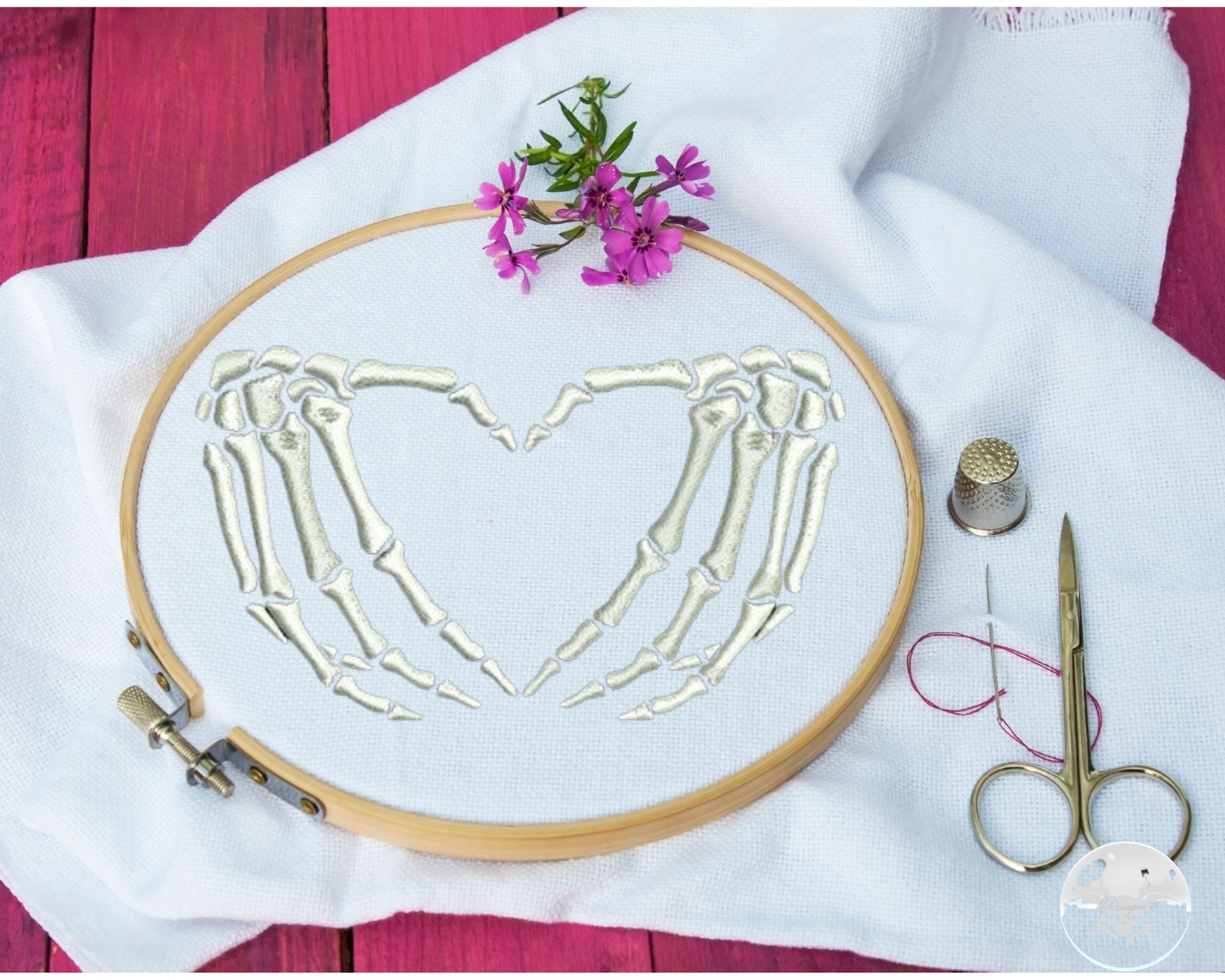 Skeleton Hands embroidery design - Inspire Uplift