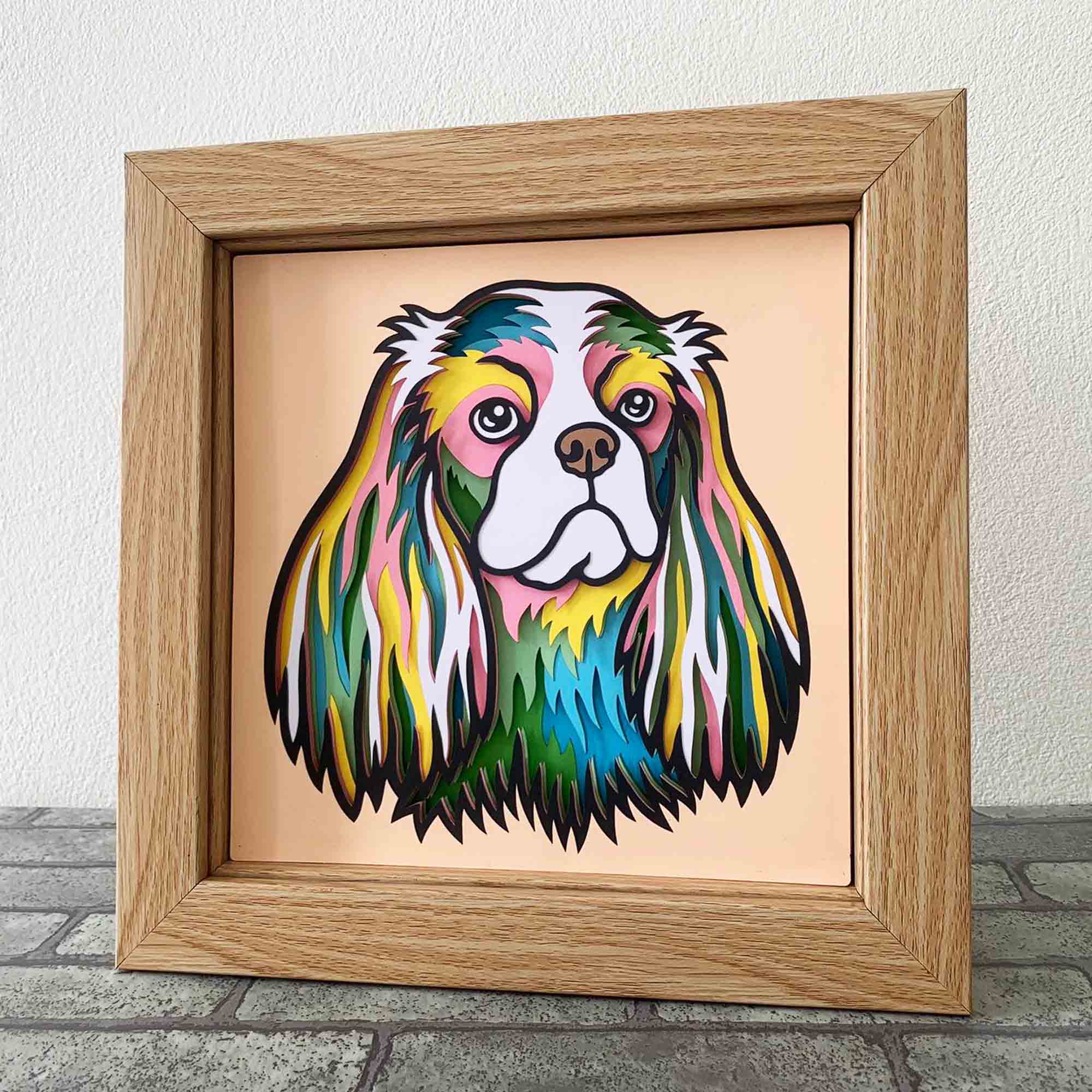 Dog 3D Layered SVG For Cardstock/ Colorful Cavalier King Mul | Inspire ...