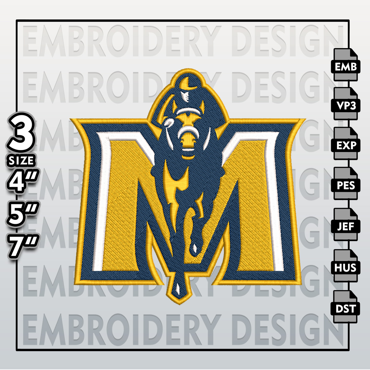 Murray State Racers Embroidery Designs, NCAA Logo Embroidery - Inspire ...