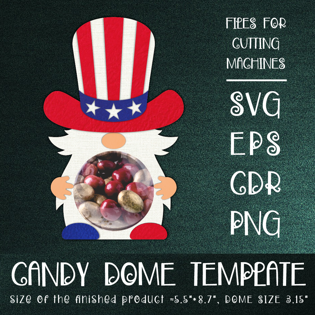 Patriotic Gnome | Candy Dome Template | Inspire Uplift