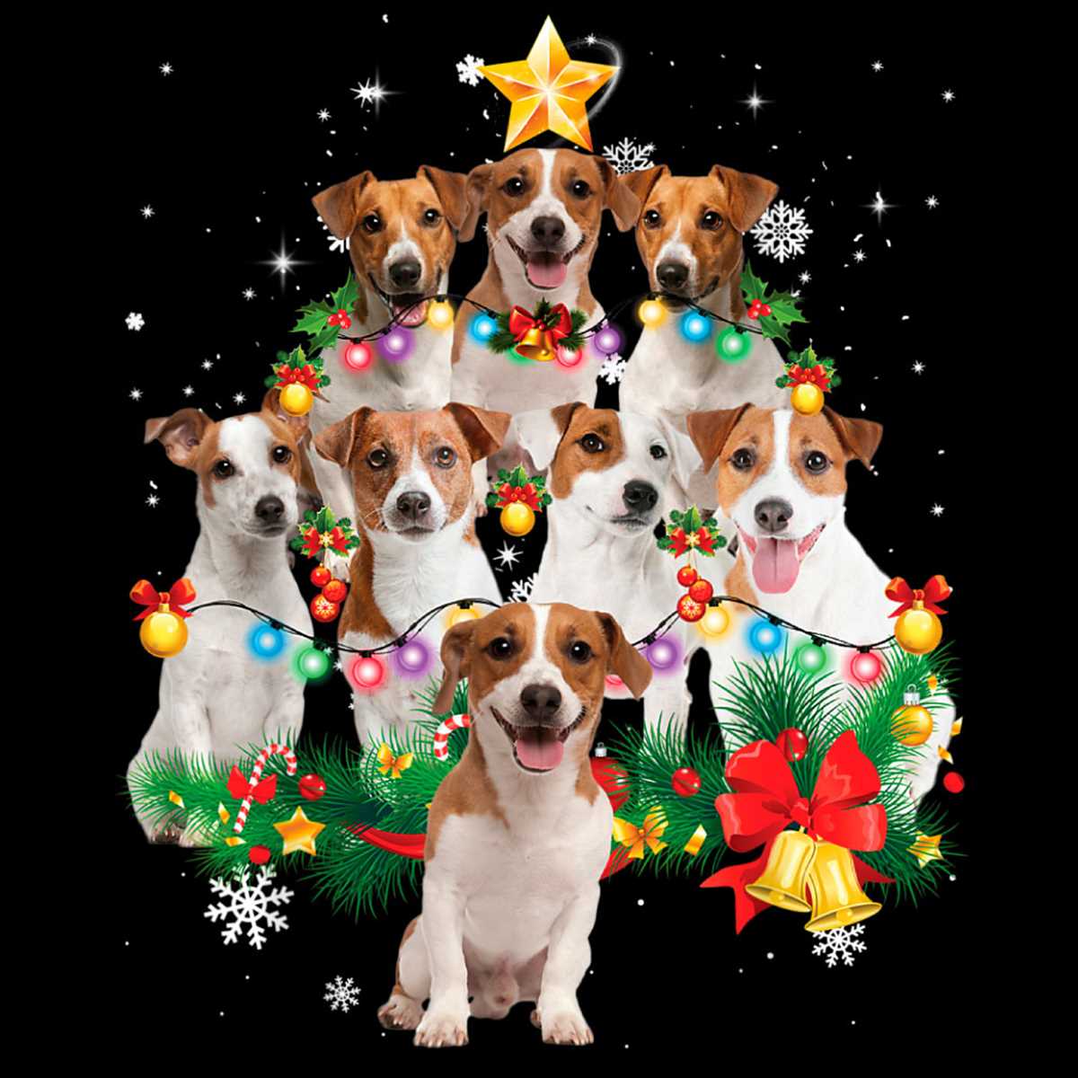 Funny Jack Russell Terrier Xmas Tree PNG Sublimation Designs | Inspire ...