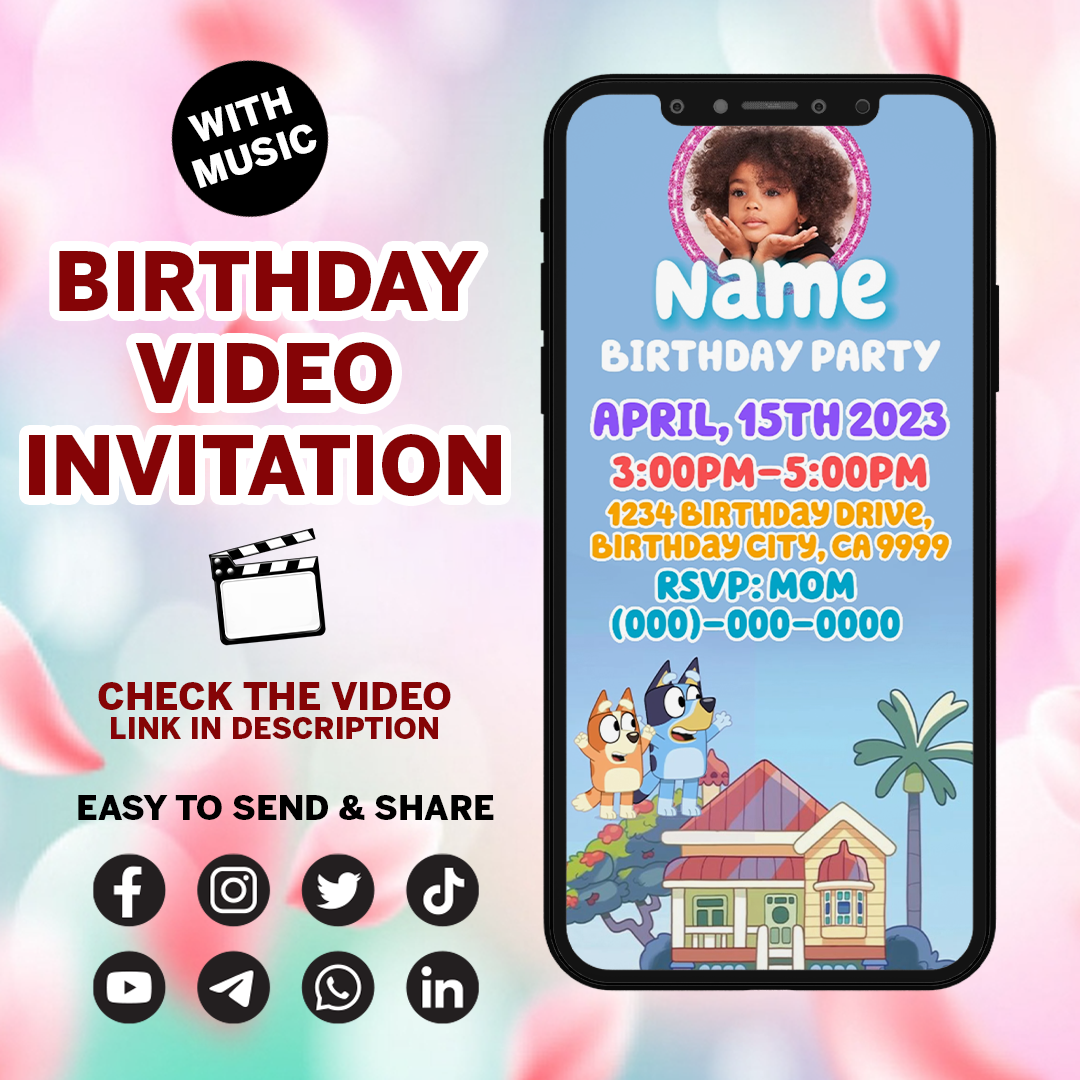 Animated Birthday invitation, birthday party invite, invitat - Inspire ...